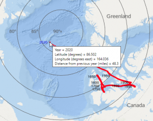 Magnetic north moved 50 miles last year (let's map it!) - Graphically ...