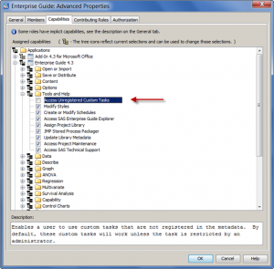 Controlling access to custom tasks in SAS Enterprise Guide - The SAS Dummy