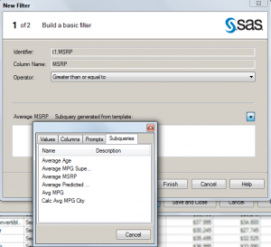 Building an SQL subquery in SAS Enterprise Guide - The SAS Dummy