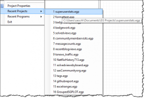 Open recent files with fewer clicks in SAS Enterprise Guide - The SAS Dummy