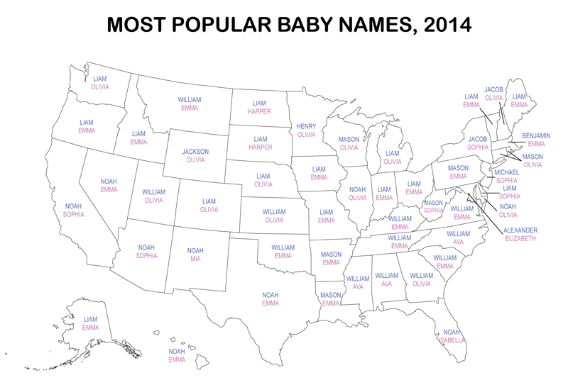 What's the most popular baby name in your state?