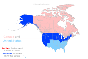 So, 27 US states are farther north than Canada, eh? - SAS Learning Post