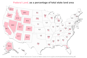 How much land does the government own in each US state? - SAS Learning Post