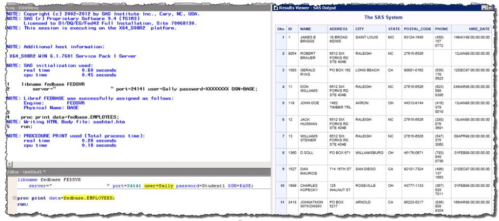 Securing sensitive data using SAS Federation Server at the data source level - SAS Users