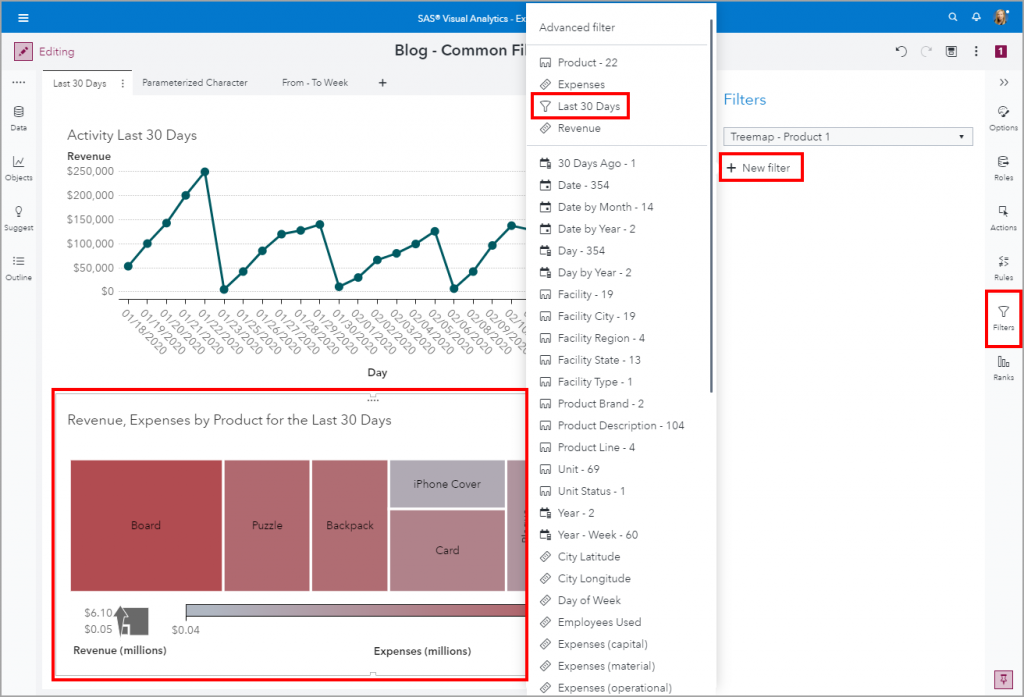 Using common filters in SAS Visual Analytics - SAS Users