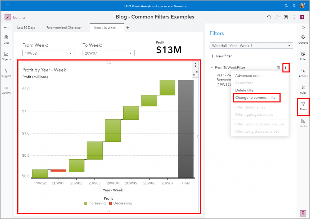 Using common filters in SAS Visual Analytics - SAS Users