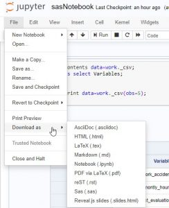 How to save Jupyter notebooks in assorted formats - SAS Users