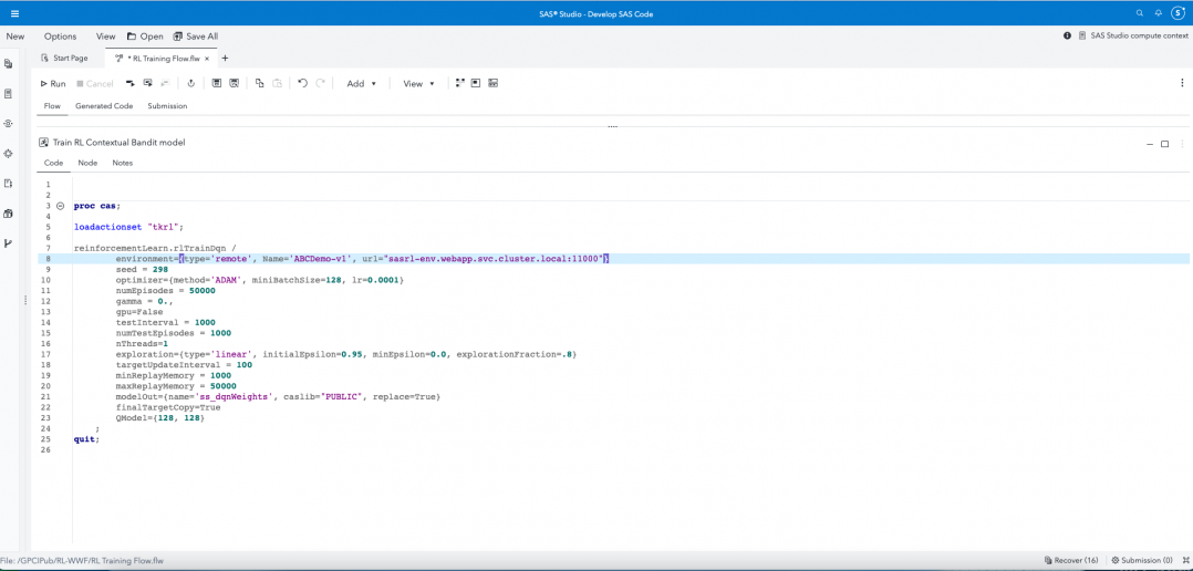 Code Snippet RL - The SAS Data Science Blog